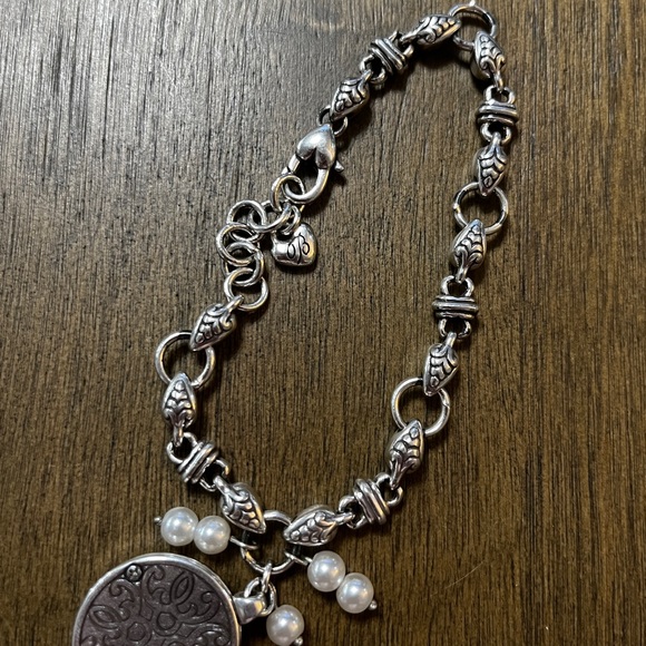 Brighton | Jewelry | Brighton Bracelet With Cross Stitched Heart Pearls ...
